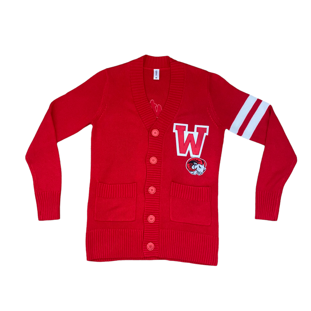 WSSU Red 2-Stripe Cardigan – Alumni House Apparel