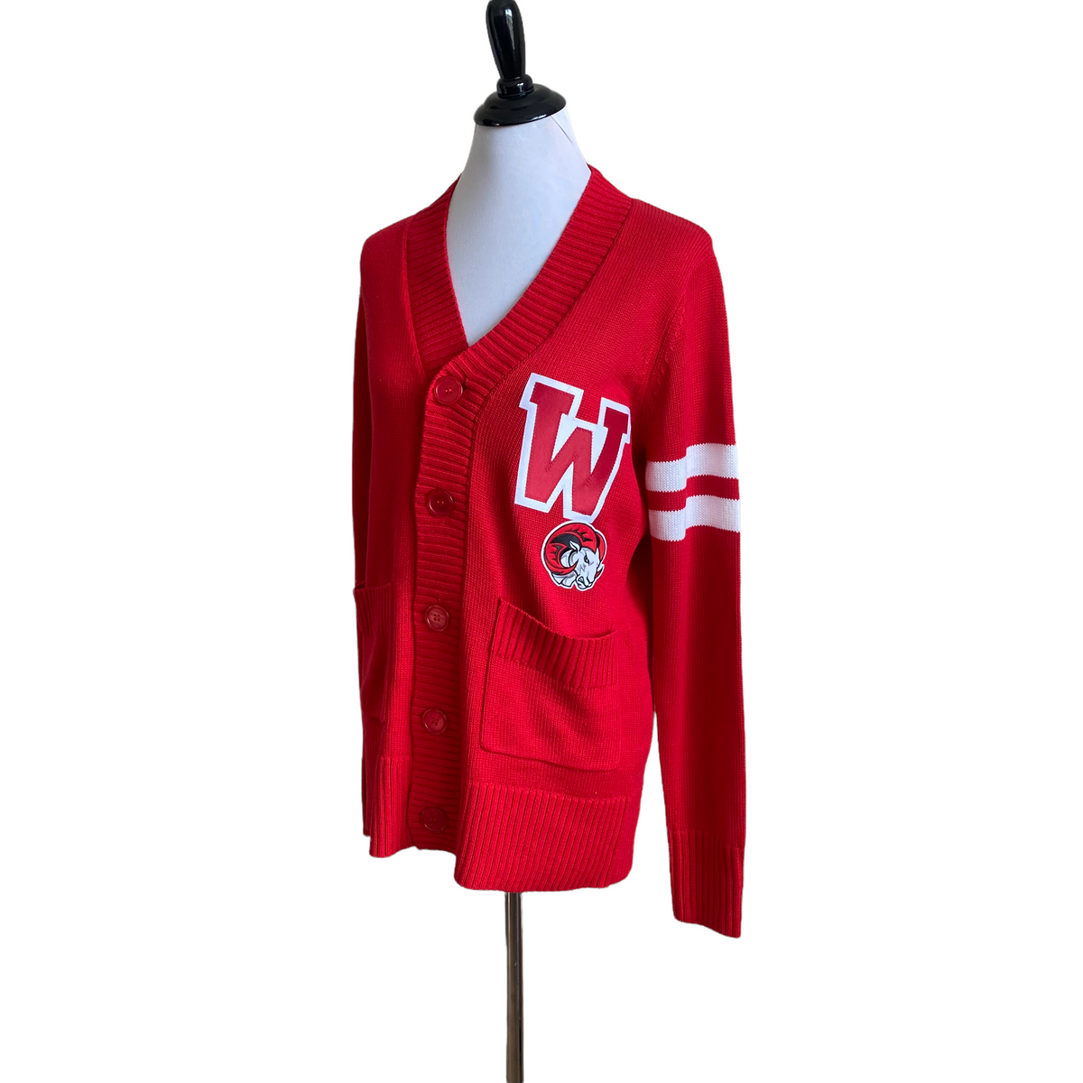 WSSU Red 2-Stripe Cardigan – Alumni House Apparel